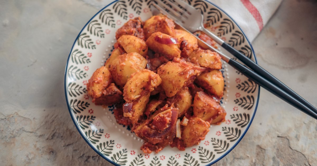 Authentic Vegan Patatas Bravas | Yuzu Bakes