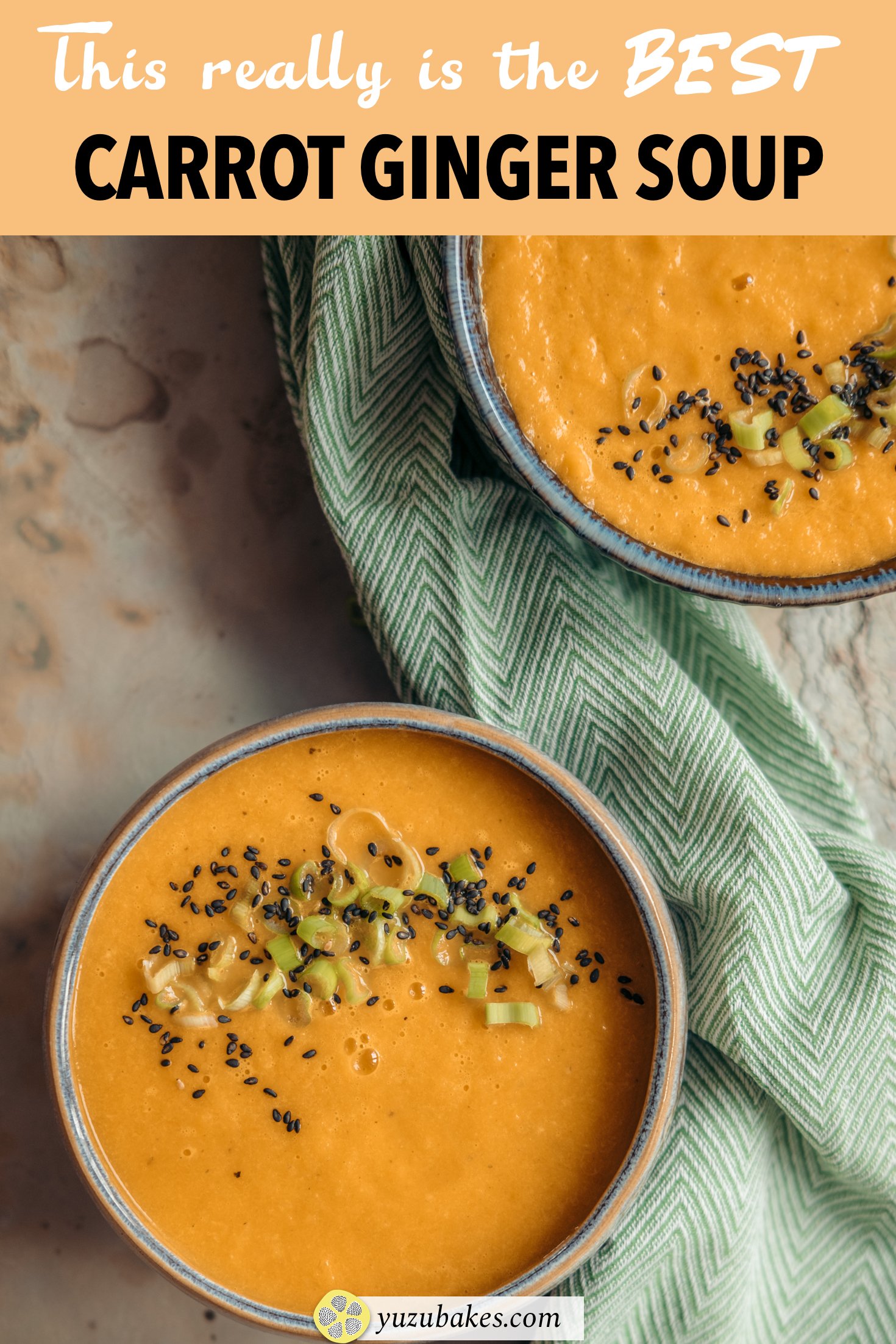 Quick & Easy Carrot Ginger Soup | Yuzu Bakes