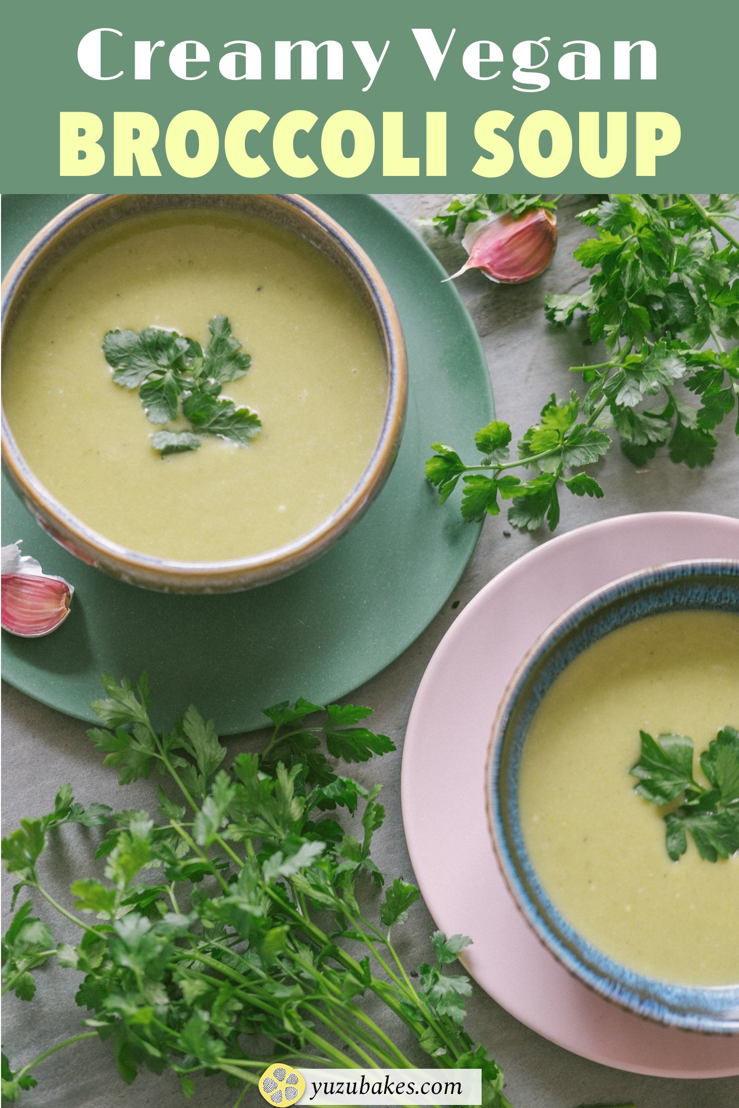 Easy Creamy Vegan Broccoli Soup | Yuzu Bakes