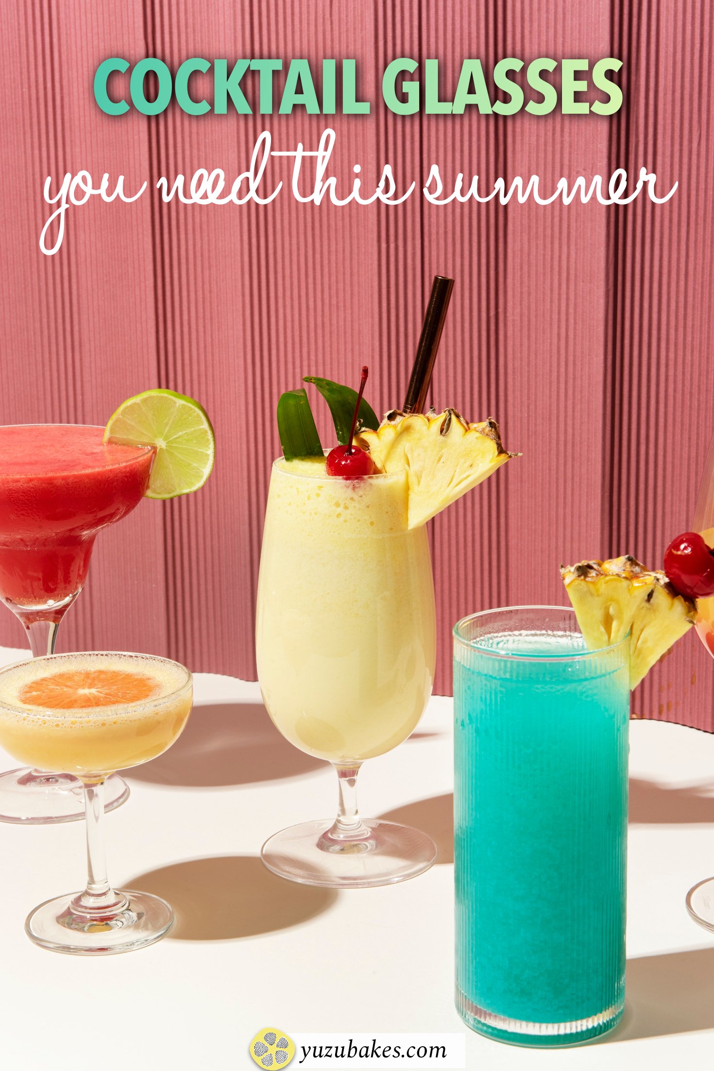 Different Types of cocktail glasses | Yuzu Bakes