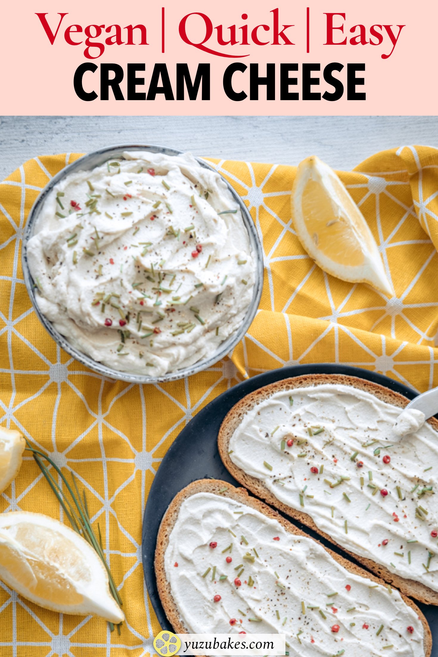 Quick & Easy Vegan Cream Cheese | Yuzu Bakes
