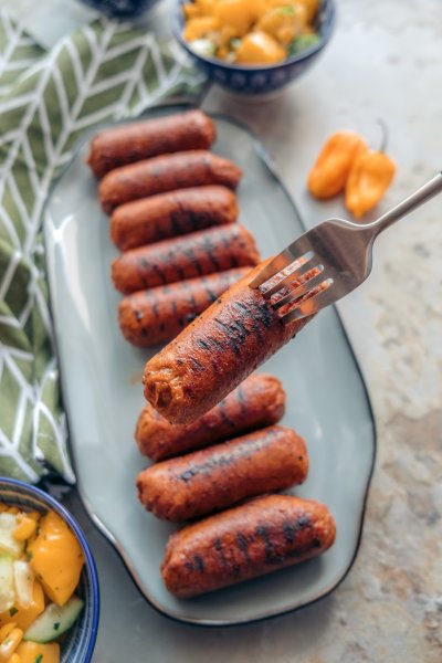 Easy Meat Free Vegan sausages | Yuzu Bakes
