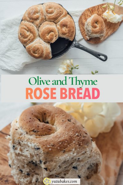 Savoury Rose Bread with olives and thyme | Yuzu Bakes