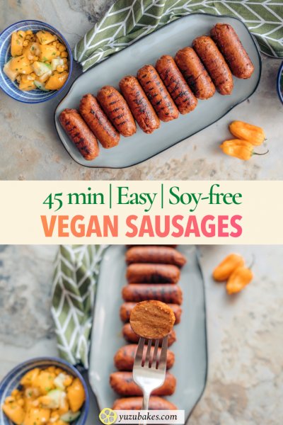 Easy Meat Free Vegan sausages | Yuzu Bakes