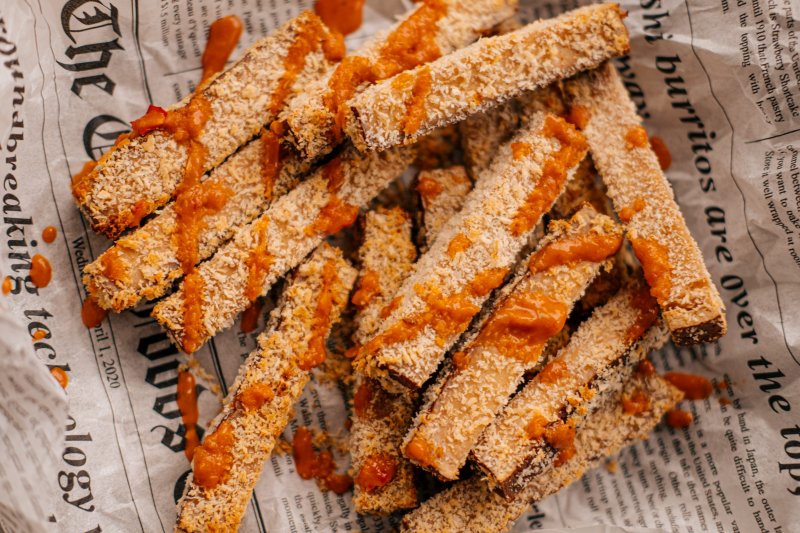 Tofu Sticks Knusper Tofu Sticks Mit Tomaten Cashew Dip